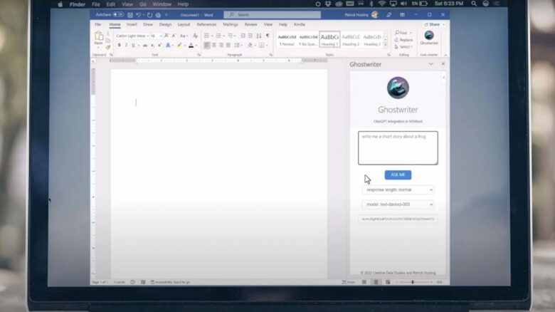ChatGPT is now available on Microsoft Word with Ghostwriter