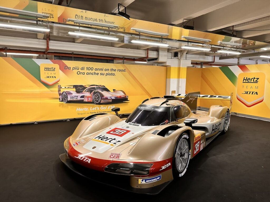 Porsche 963 LMDh of Hertz Team Jota arrives in Rome Fiumicino